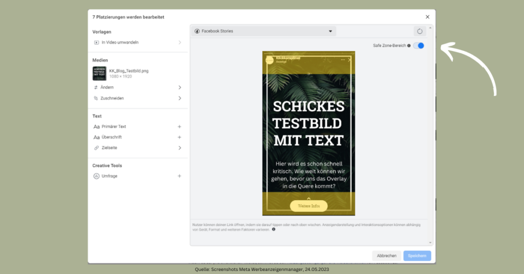 Neu | Safe Zones für Instagram Stories und Reels anzeigen lassen